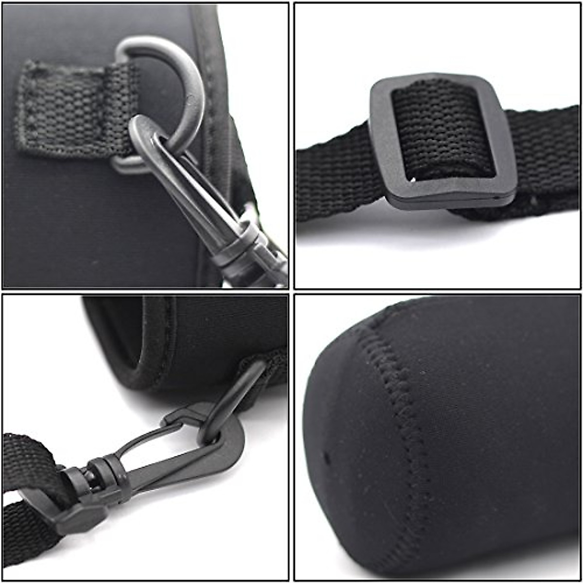 Kvvdi 2 Pack 32 oz Neoprene Glass Water Bottle Cooler Sleeve Insulator 32oz Bottle Cover Holder Carrier with Shoulder Strap