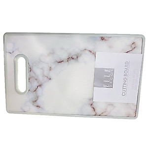 Elle Decor Premium Marble Cutting Board-Medium Chopping Block with Easy Grip Handle-Ideal for Kitchen and Serving Fruits, Vegetables and Cheese-Dishwasher Safe