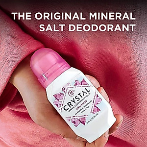 CRYSTAL Deodorant - Mineral Roll on Vegan Deodorant for Women and Men, Unscented - 2.25 fl. oz. (3 Pack) (Packaging May Vary)