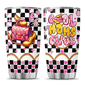 Tumblers Women Coffee Checkered For Handle Simply Mothers Modern Mama Day Mom Funny Water Cups, Cool Moms Club, Cool Moms Club Gifts, Tumbler 20 Oz With Lid And Straw