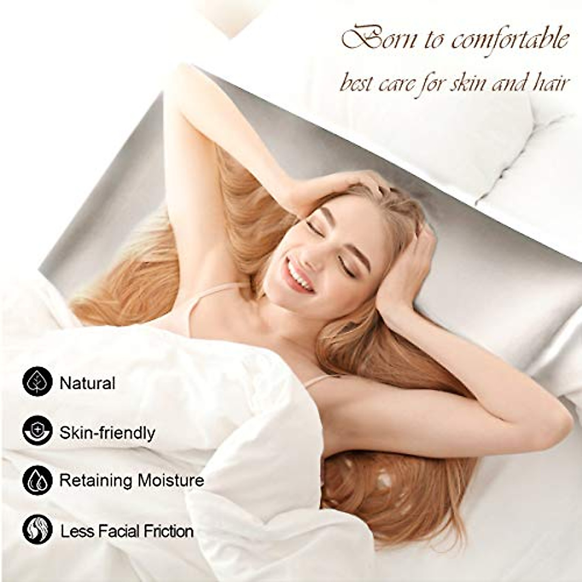 Asmork 100% Mulberry Silk Pillowcase for Hair and Skin, Both Side 19 Momme Real Silk, Hidden Zipper Washable Pure Silk Bed Pillowcase Covers, Envelope Gift Box,1PC (Beige, Standard 20''×26'')