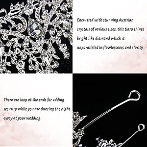TOBATOBA Silver Wedding Crystal Tiaras and Crowns for Women, Bride Royal Queen Headband Princess Quinceanera Headpieces for Birthday Prom Pageant Party