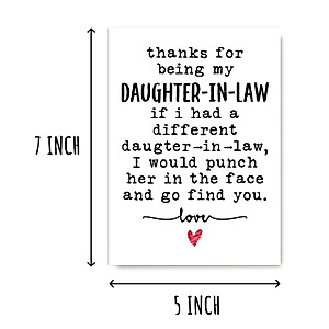 NTVShop Thanks Card - For Being My Daughter-In-Law Card - Funny Birthday Card - Funny Daughter-In-Law Christmas - Gift For Her