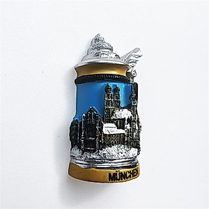 Beer Mug Munich Germany Refrigerator Magnet Travel Souvenir Fridge Decoration 3D Magnetic Sticker Hand Painted Craft