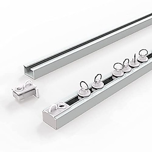 UrbanRed Self Adhesive Ceiling Or Wall Curtain Track (9.8 FT, 3 Meters) - No Drill, Screws, or Tools Curtain Rod, No Damage Curtain Track, Curtain Hangers, Adhesive Curtain Rod (Non-Flexible)