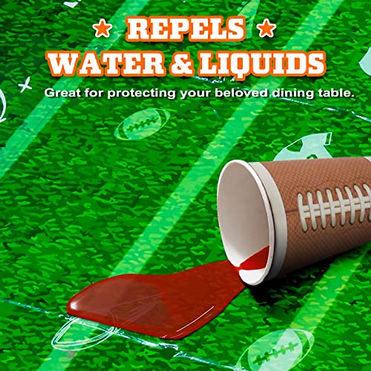 MATICAN Football Tablecloth, 2-Piece Football-Themed Tablecloths, Superbowl Party Decorations 2023, Football Party Supplies, 86.6 x 51.2 Inches