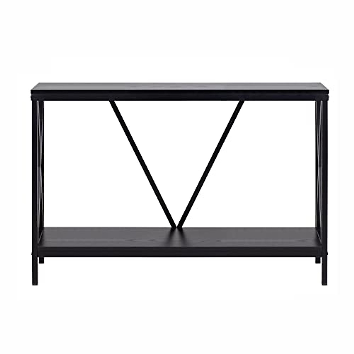 Aquatic Fundamentals 40/55 Gallon Metal/Wood, Aquarium Stand, Console Table, 48.25" L x 13" W, Black