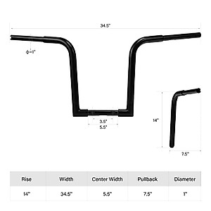Green-L 14" Rise Frisco Ape Hanger Fat 1-1/4" Handlebar Bars Fit for Harley Sportster XL883 XL1200