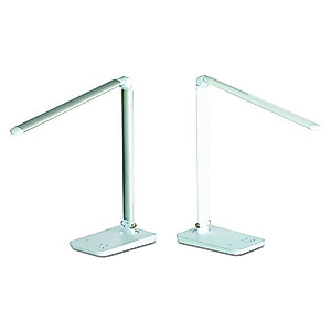 Safco Products 1001WH Vamp LED Modern ABS Desk Lamp with USB Port and Dimmer Switch, White