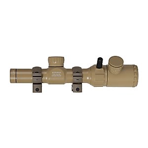 Monstrum 1-4x20 Rifle Scope | Flat Dark Earth | Moonstrum Offset Scope Mount with Integrated Level Bubble | Bundle