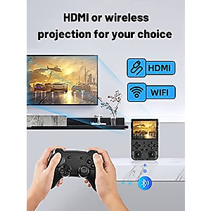 RG353VS Retro Linux System Video Handheld Game Console 3.5" IPS Screen RK3566 64bit Game Player 64G TF Card Built-in 4450 Classic Games Bluetooth 4.2 and 5G WiFi