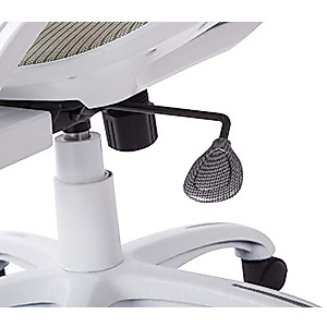 Office Star Ventilated Manager's Office Desk Chair with Breathable Mesh Seat and Back, White Base, White