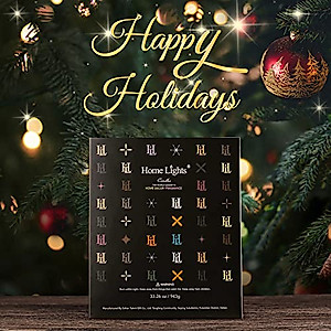 HomeLights Scented Candle in Decorative Ceramic Jar Large 32oz - Beautiful Designs, Cashmere Vanilla Scents, 3 Cotton Wicks, Smokeless Soy Wax, Burns 110 Hours. Ideal for Bedroom, Kitchen, Bath