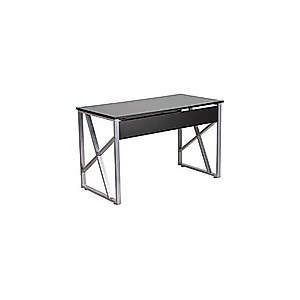 Flash Furniture Salvador Black Computer Desk with Pull-Out Keyboard Tray and Cross-Brace Frame