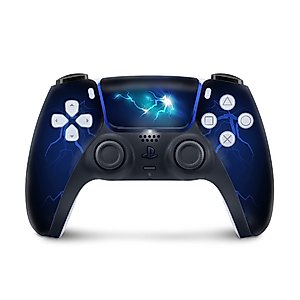 TACKY DESIGN PS5 Blue Lightning Skin For PS5 CONTROLLER SKIN Blue, Vinyl 3M Stickers ps5 controller cover Decal Full wrap ps5 skins