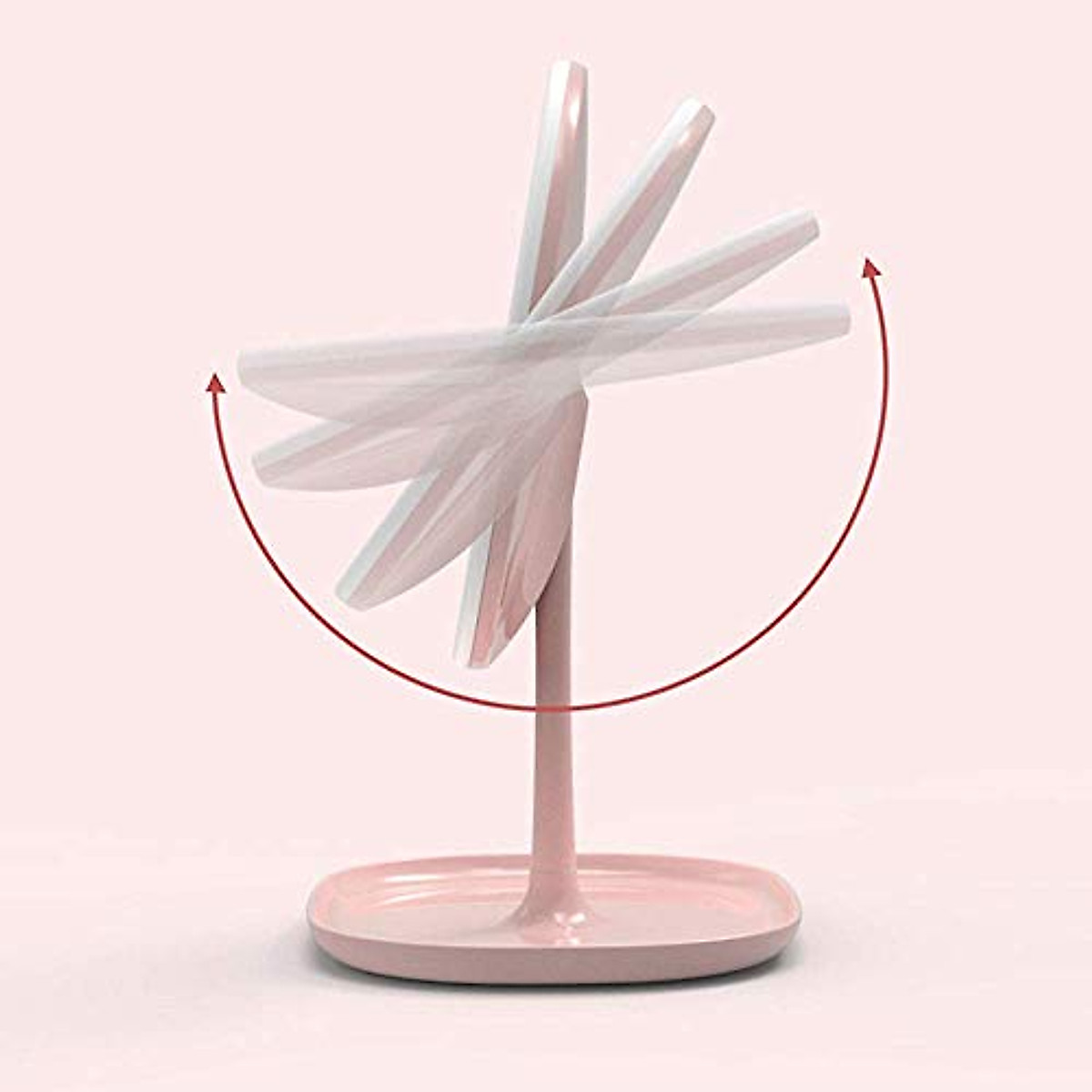 KXA Foldable Makeup Mirror, Vanity Mirror Dimmable LED Lights with Wide-Angle Touch Screen and Countertop Adjustable 90-170 Degree Bracket