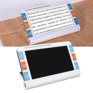 Portable Video Magnifier, 7.0in Handheld Autofocus Dual Lens Digital Magnifier,2X to 32X Magnification 26 Color Modes Reading Aids,Electronic Video Magnifier for Reading Books(White)