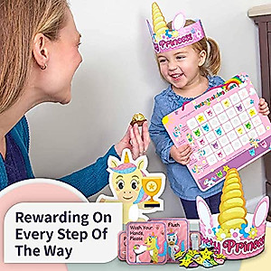 Unicorn Potty Training Chart & 35 Magnetic Stickers - Potty Chart, potty training sticker chart, potty training chart for toddlers girls, potty training stickers, potty chart for boys with stickers