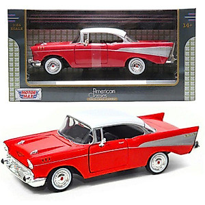 Motormax 1957 Chevy Bel Air Coupe 1/24 Red 73228AC-RD