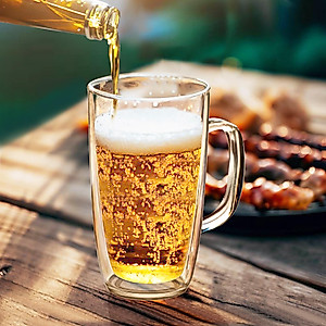 Amazing Abby - Appalachians - 28-Ounce Insulated Plastic Beer Glasses (Set of 4), Double-Wall Beer Mugs, Reusable, BPA-Free, Shatter-Proof, Dishwasher-Safe, Perfect for Poolside, Outdoors, and More