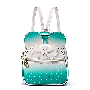 KL928 Girls Mini Backpack Bowknot Polka Dot Cute Small Daypacks Convertible Shoulder Bag Purse for Women