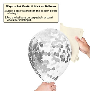 Tuoyi 100pcs Chrome Metallic Balloons,12 Inch Black White and Silver Balloons, Confetti Balloons for Wedding Engagement Black Party Decorations, Birthday Balloons