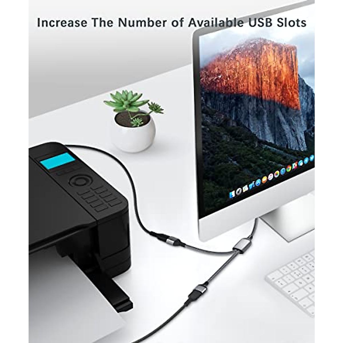 Basesailor USB Splitter 1 in 2 Out 1FT,USB A Male to Double Female Y Cable Extension Adapter,Dual USB Port Extender Hub,Data Charger Power Split for Car,Xbox One Series,PS4,PS5,Laptop,Keyboard,Mouse