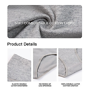 HAVVIS Women's Briefs Underwear Cotton High Waist Tummy Control Panties Rose Jacquard Ladies Panty Multipack (Briefs 03-5 Pack - 3black,2grey, Large)