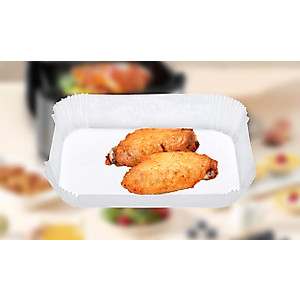 RAMLLY Air Fryer Disposable Paper Liner for Ninja Dual Air Fryer,90Pcs Air Fryer Paper Liners,Airfryer Parchment Liners for Ninja DZ201,Accessories for Ninja Foodi Dual Air Fryer