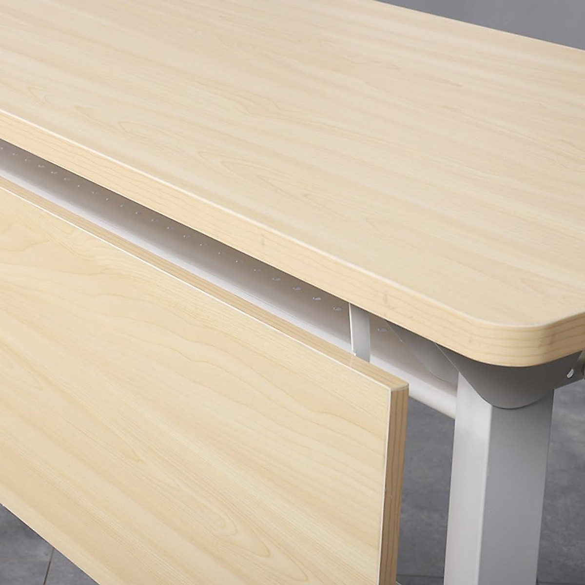 Foldable Meeting Table,Flip Top Mobile Training Table with Modesty and Lockable Wheels, Wood Tabletop, Metal Frame (Color : A, Size : 120 * 40 * 75cm)