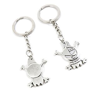 100 Pieces Keychain Keyring Door Car Key Chain Ring Tag Charms Supplies Y7NO4Y Pirate Skull Sings