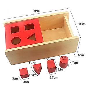 DANNI Montessori Baby Imbucare Box with Flip Lid 4 Shapes Wood Learning Educational Preschool Training Children Practical Life Skills Toy