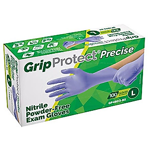 GripProtect Precise Nitrile Exam Gloves | 4 Mil | Chemo-Rated | (Large, 100)