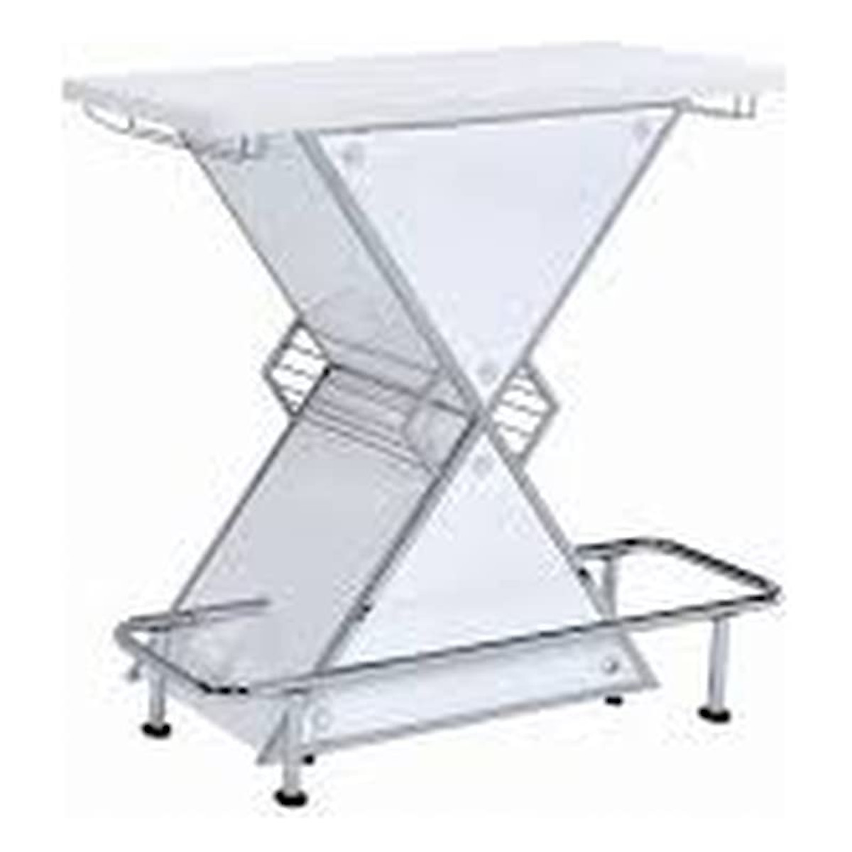Stonecroft Furniture George Metal Contemporary Stacked Triangle Home Bar in Glossy White