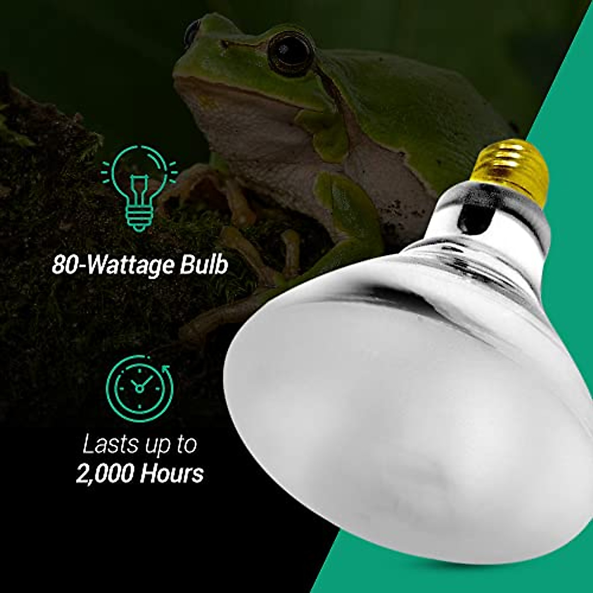 BlueX 80-Watt Reptile UVA UVB Sun Lamp - All-in-One Bulb Self-Ballasted Mercury Vapor Basking Light Heat Lamp Bulbs - Replicates Natural Sunlight Beneficial to Reptiles Amphibians Lizards Tortoises