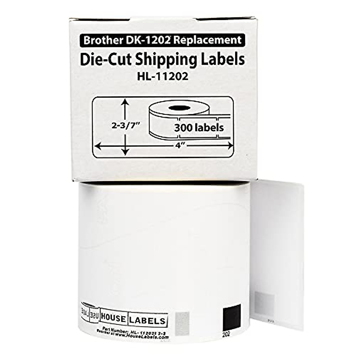 HOUSELABELS Compatible with DK-1202 Replacement Roll for Brother QL Label Printers; 300 Removable Adhesive Shipping Labels; 2-3/7" x 4" (62mm*100mm) - 19 Rolls