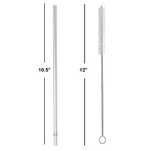California Straws, Acrylic Straw Set of 6, Fits 16oz, 20oz Tumblers, and 1 Nylon Straw Cleaning Brush