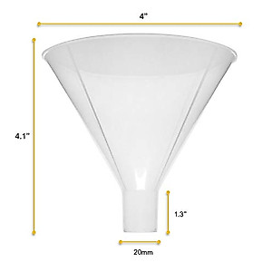 EISCO Powder Funnel, 4" - Polypropylene Plastic - Parallel Stem - Resistant to Acids & Alkalis - Great for Laboratory, Classroom or Home Use