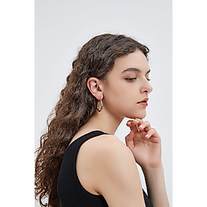 Oval Hoop Earrings For Women 18K Gold Plated Hypoallergenic Lightweight Hoop For Women and Girls (GOLD)