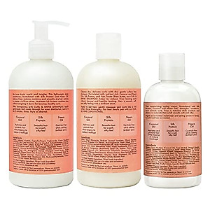 SheaMoisture Moisturize and Define Shampoo, Conditioner and Styling Milk for Curly Hair Care Coconut and Hibiscus with Shea Butter and Coconut Oil