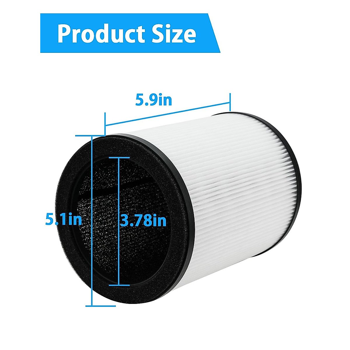 BBT BAMBOOST KJ80 Replacement Filter Compatible with Druiap KJ80 Air Purifier, 3-in-1 True HEPA and High-Efficiency Activated Carbon Filter, Compare to Part #AF3080, 2 Pack