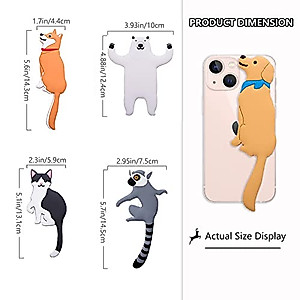 YISTOS Cute Animal Decorative Wall Hooks ,Kids Adhesive,Adhesive Shower Towel Hooks for Bathrooms Wall Mounted,Hat Key Hooks Decorative for Wall, Small Keychain Hook(3Pcs Cat,3 Pcs Dog), White