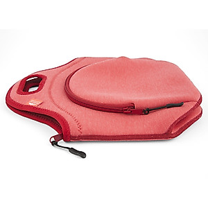 Nordic By Nature Insulated Neoprene Lunch Bag, Soft & Foldable Washable & Reusable Extra-Pocket (L) Pale Amaranth