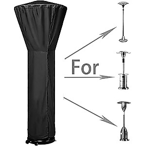 FANSHIDI Patio Heater Covers, Waterproof with Zipper Heater Cover for Outdoor, 24 Months of Use (89''Xx 33inch x 19inch),Black