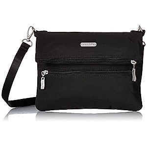 Baggallini womens Flip Zip Crossbody, black/sand, One Size