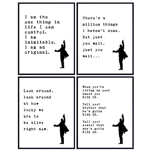 Musical Merchandise - 8x10 Lyrics Wall Art Poster Set - Motivational Inspirational Quotes Home Decor - Decoration for Bedroom, Office, Living Room - Gift for Fans - 4-8x10 Unframed prints