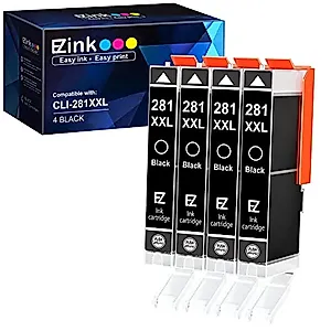 E-Z Ink (TM Compatible Ink Cartridge Replacement for Canon 281 281XXL CLI-281XXL CLI-281 XXL Compatible with PIXMA TR7520 TR8520 TS6120 TS6220 TS6320 TS8120 TS9120 TS9521C TS702 Printer (4 Black)