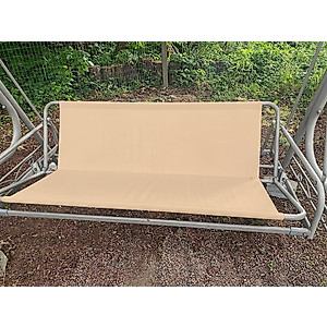 J&C Patio Swing Seat Cover Replacement 600D Heavy Duty Swing Cushion Cover Outdoor Swing Seat Support Waterproof UV Resistant for 2 Seater 3 Seater Durable Swing Covers for Frame (63x22x22inch)