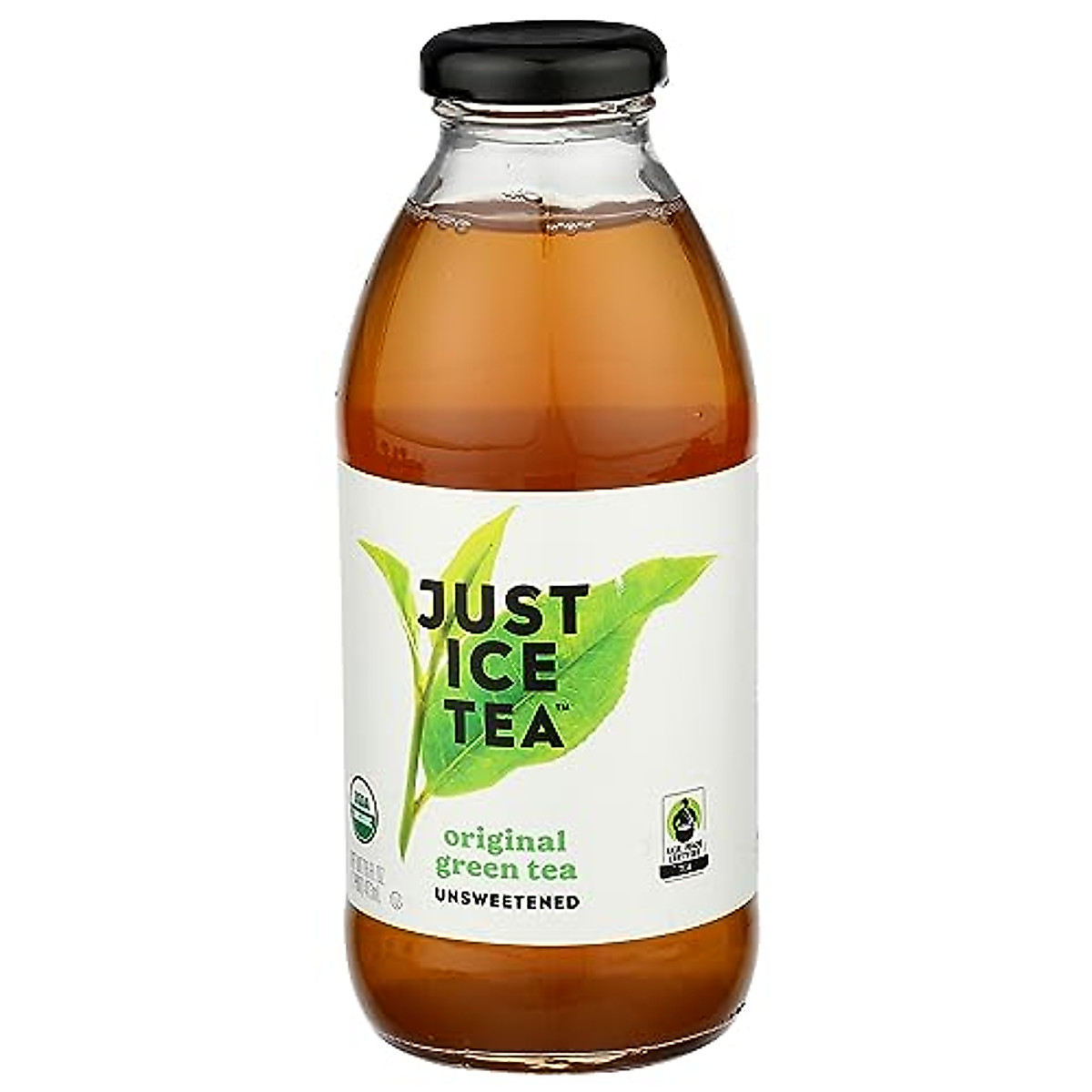 Just Ice Tea Ready To Drink Original Green Tea Unsweetened, Contains Caffeine, Fair Trade, Kosher, USDA Certified Organic, 16 Fluid Ounce (Pack of 12)
