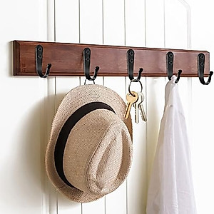 Qianyu 10 Pcs Black Wall Mounted Coat Hooks No Rust Metal Heavy Duty Single Prong Hanger Hook with 20 Pieces Screws for Hanging Hat Towel Key Robe Coats Scarf Bag Cap Coffee Cup Mugs